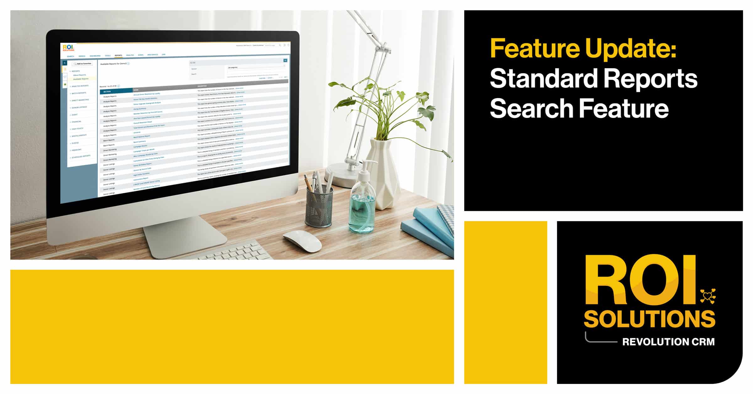 Standard Reports Search Feature | ROI Solutions